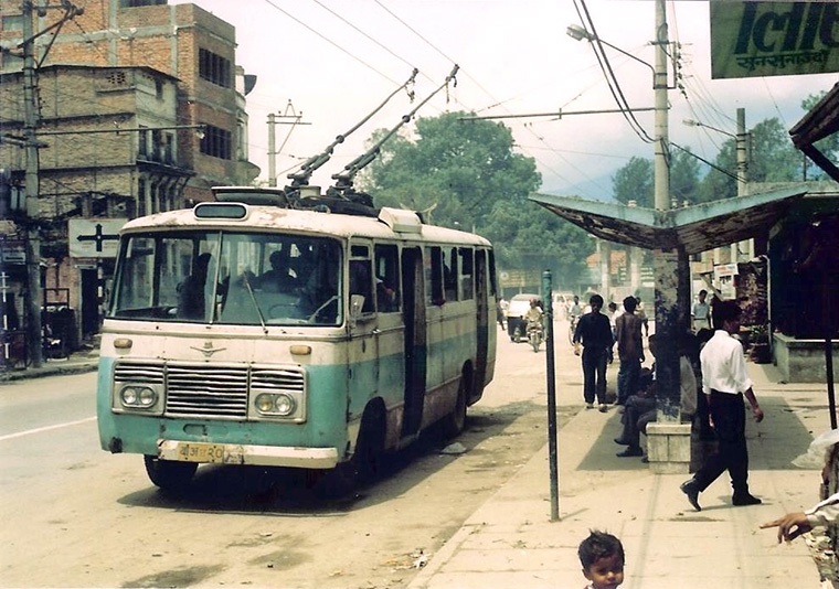 Buses in Nepal-Kathmandu trolleybus
